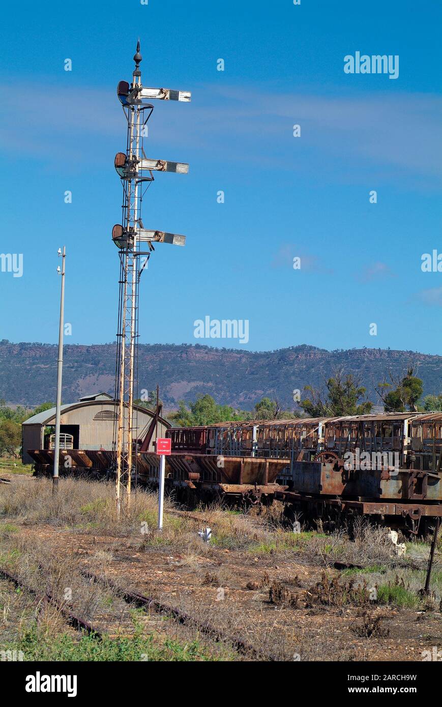 Australia, station of the nostalgic Pichi Richi Railway in Quorn, South ...