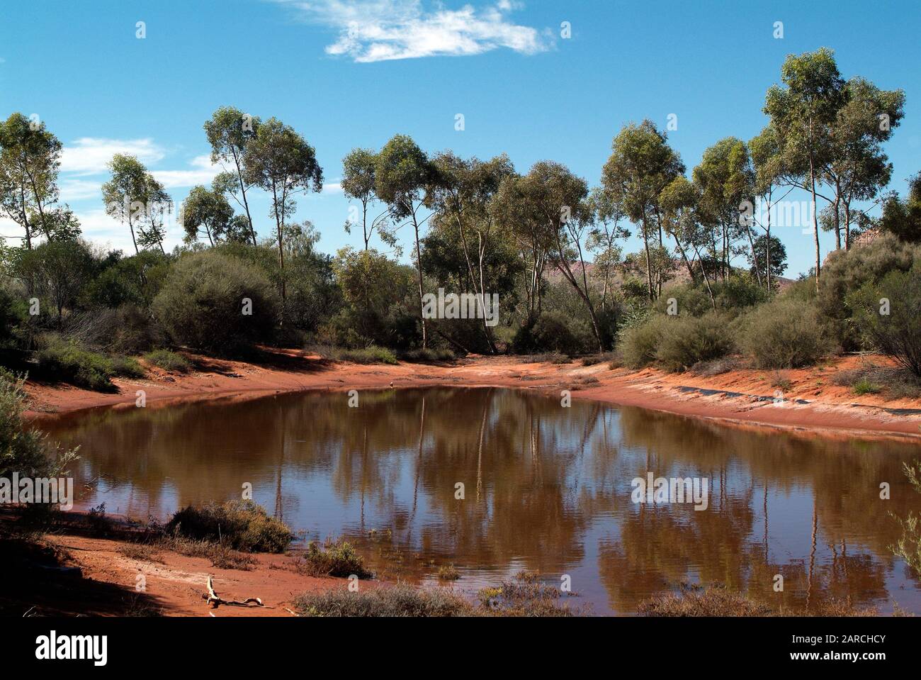 Australia, pond and waterhole in MacDonnell Range, Northern Territory ...