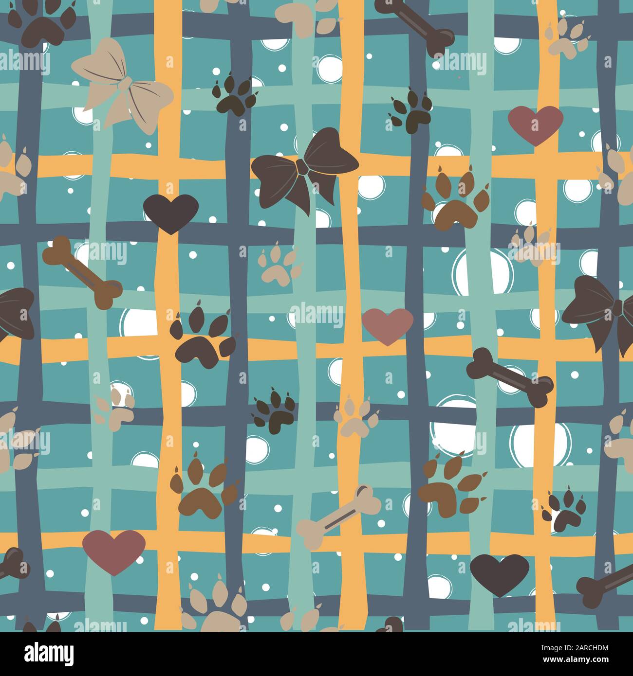 Seamless Dog Paw Pattern. Vector Illustration Stock Vector Image & Art ...