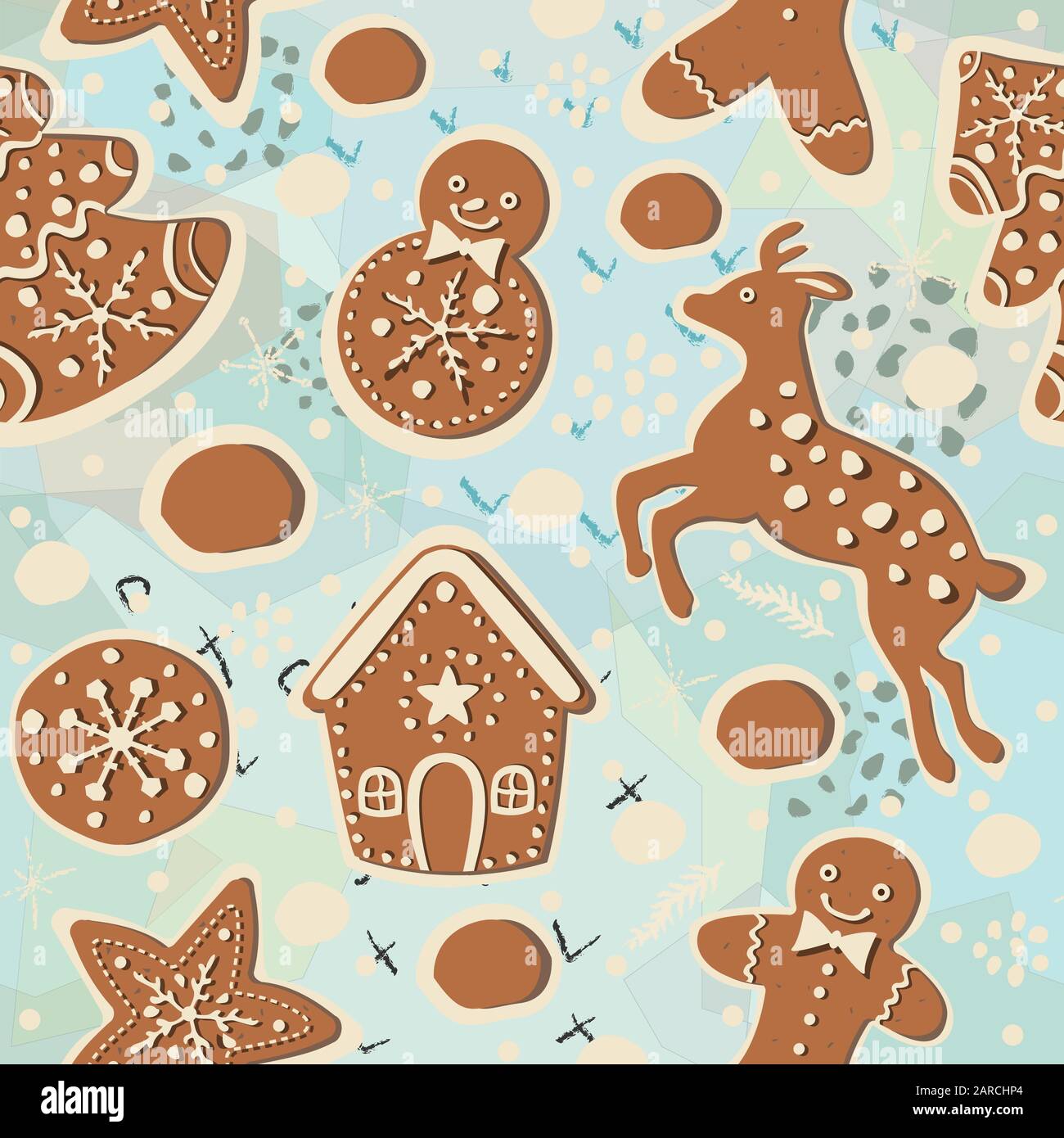 Gingerbread cookie seamless background. Creative Design. Vector ...
