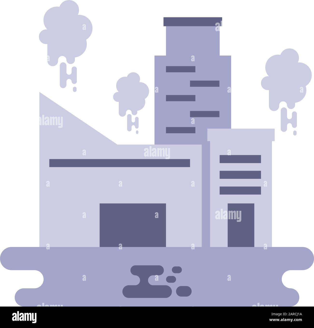 factory with smoke design, Industry plant building industrial ...