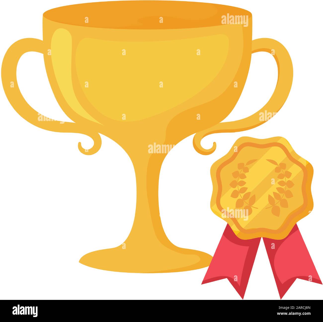 Trophy and seal stamp design, Winner first position competition success ...