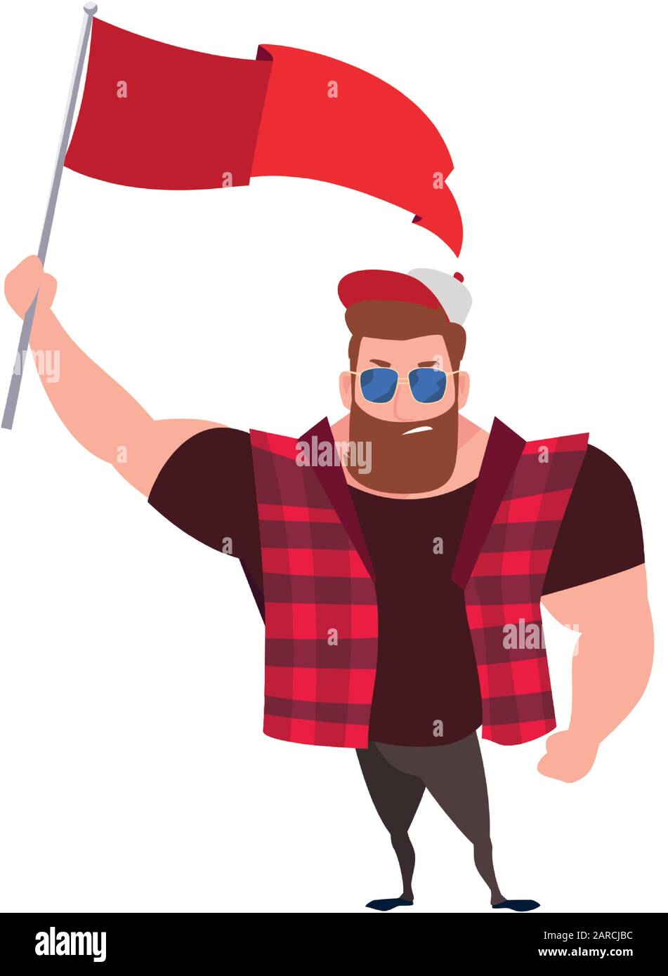Cartoon Man Waving White Flag High Resolution Stock Photography and ...
