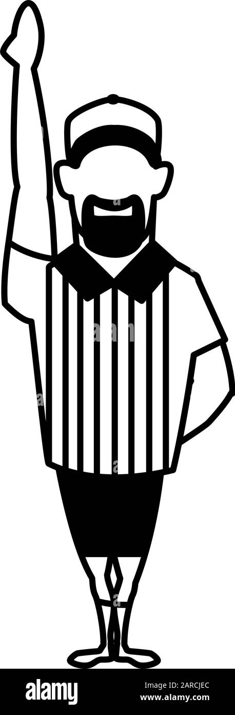 american football referee with his hand up on white background vector ...