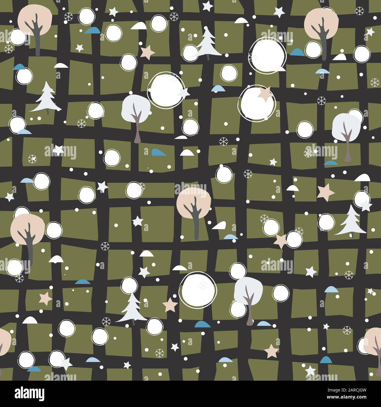 Seamless Tree Pattern. Vector Illustration Stock Vector Image & Art - Alamy