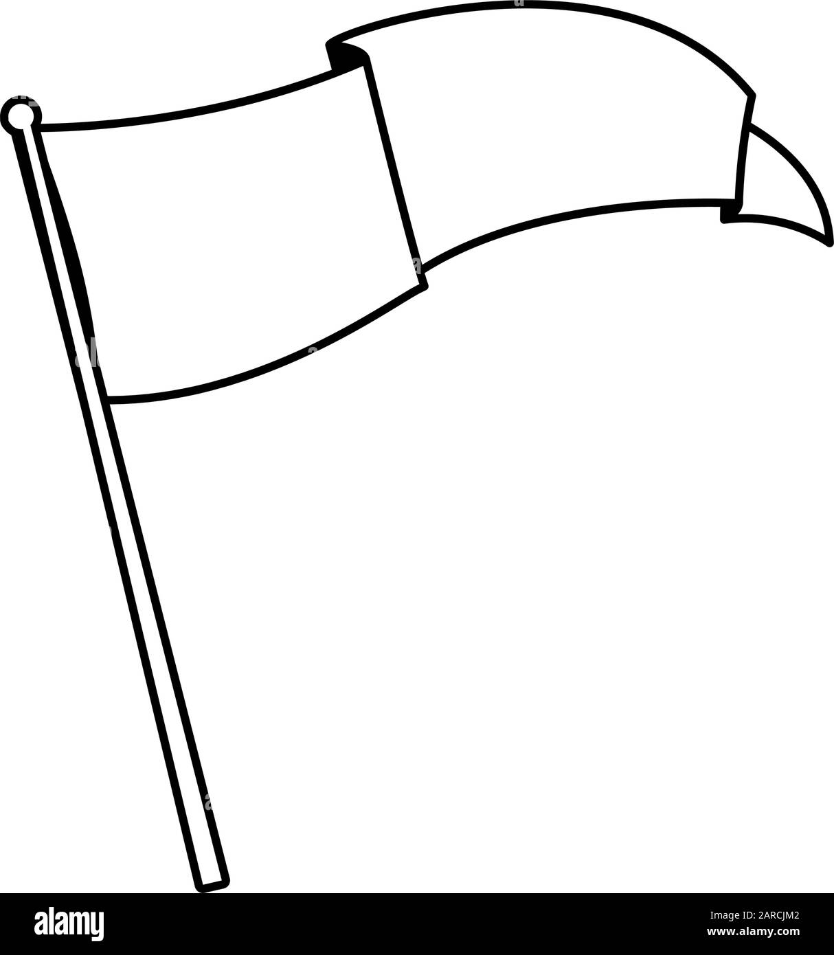 flag waving on a stick in white background vector illustration design ...