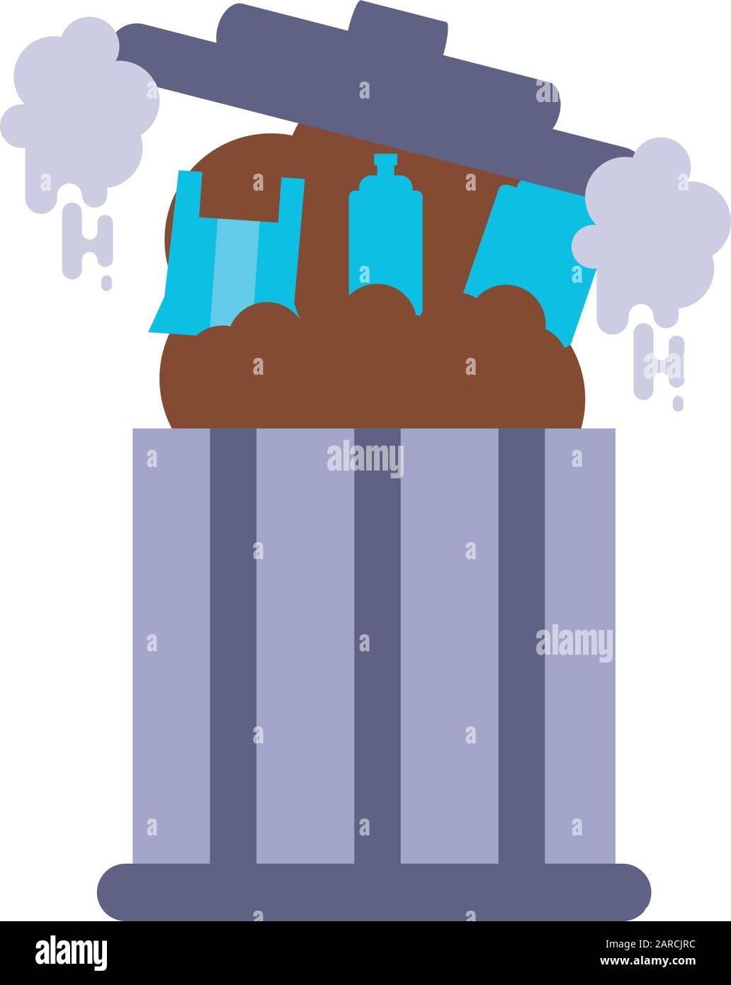 Trash with smoke design, Pollution factory environment dirty danger ...