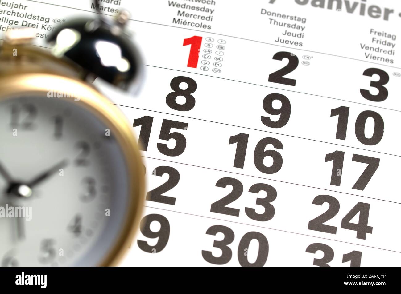 Calendar and clock, schedule appointments Stock Photo - Alamy