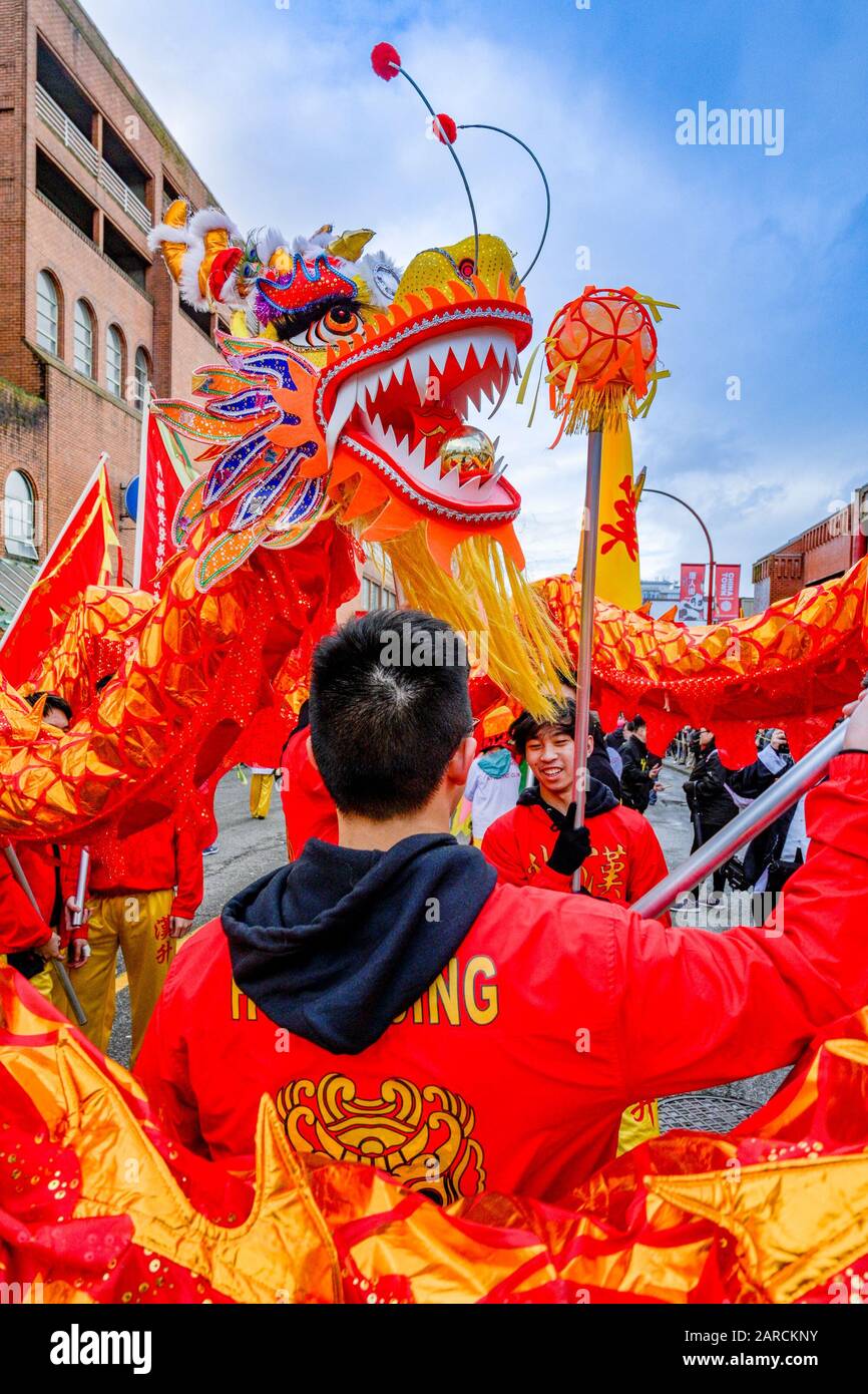 Dragon dance, Chinese Lunar New Year Parade, Chinatown, Vancouver ...