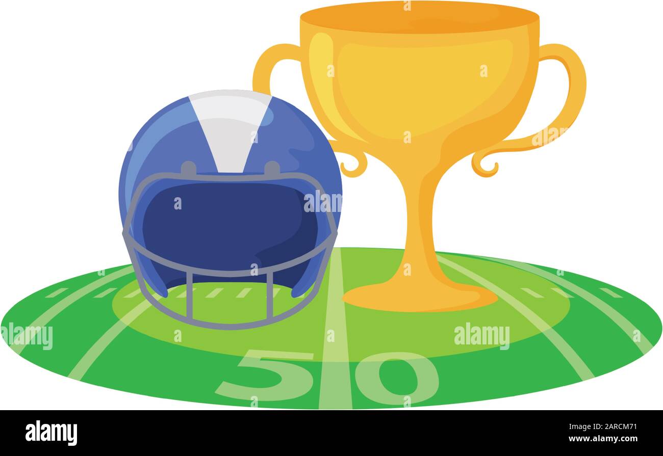 Helmet and trophy design, American football super bowl sport hobby ...