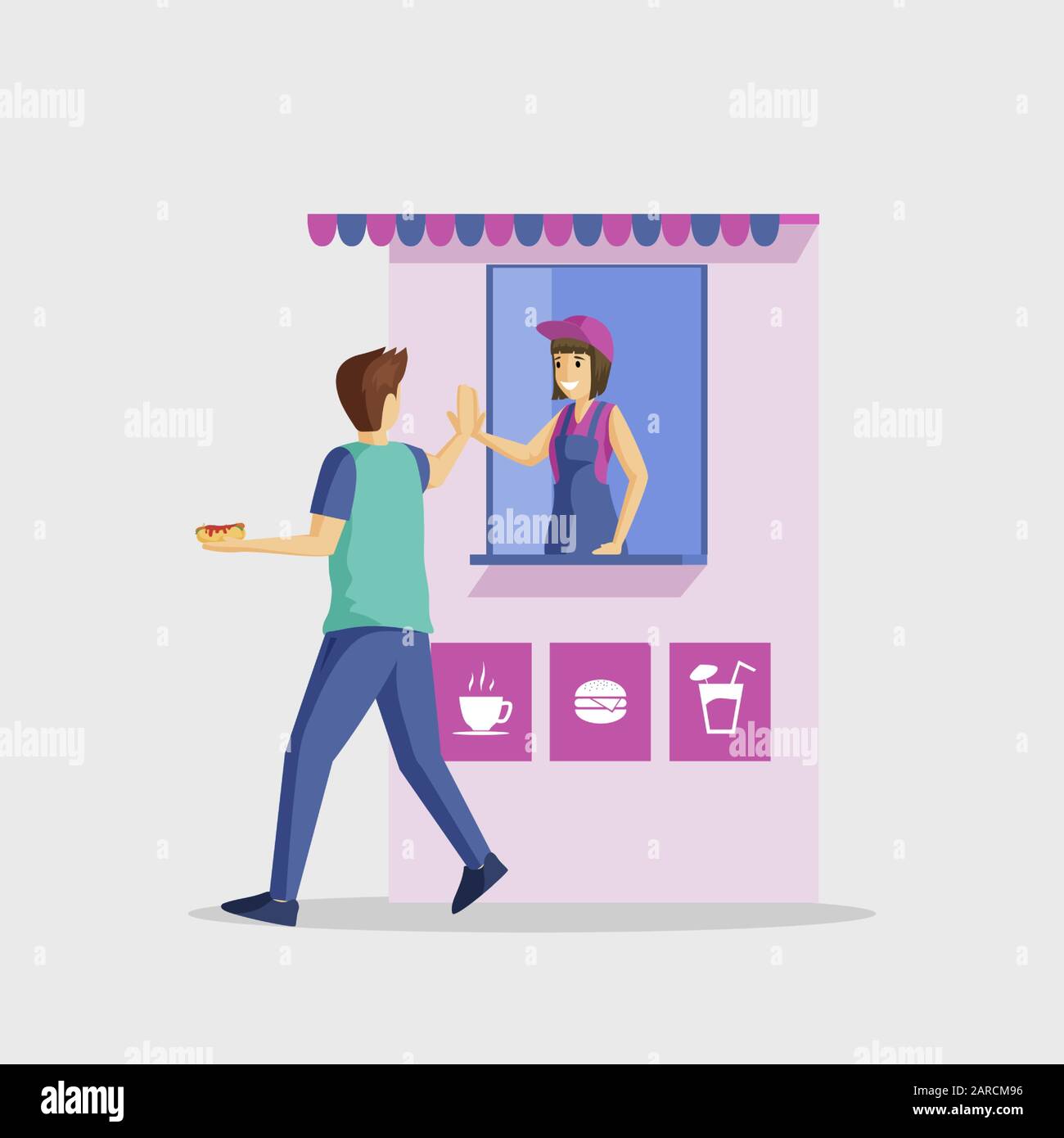 Eating male female Stock Vector Images - Alamy