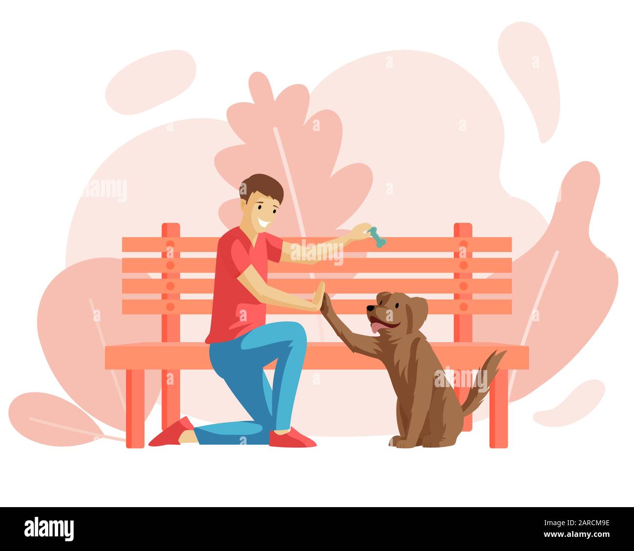 Teen with pet dog Stock Vector Images - Alamy