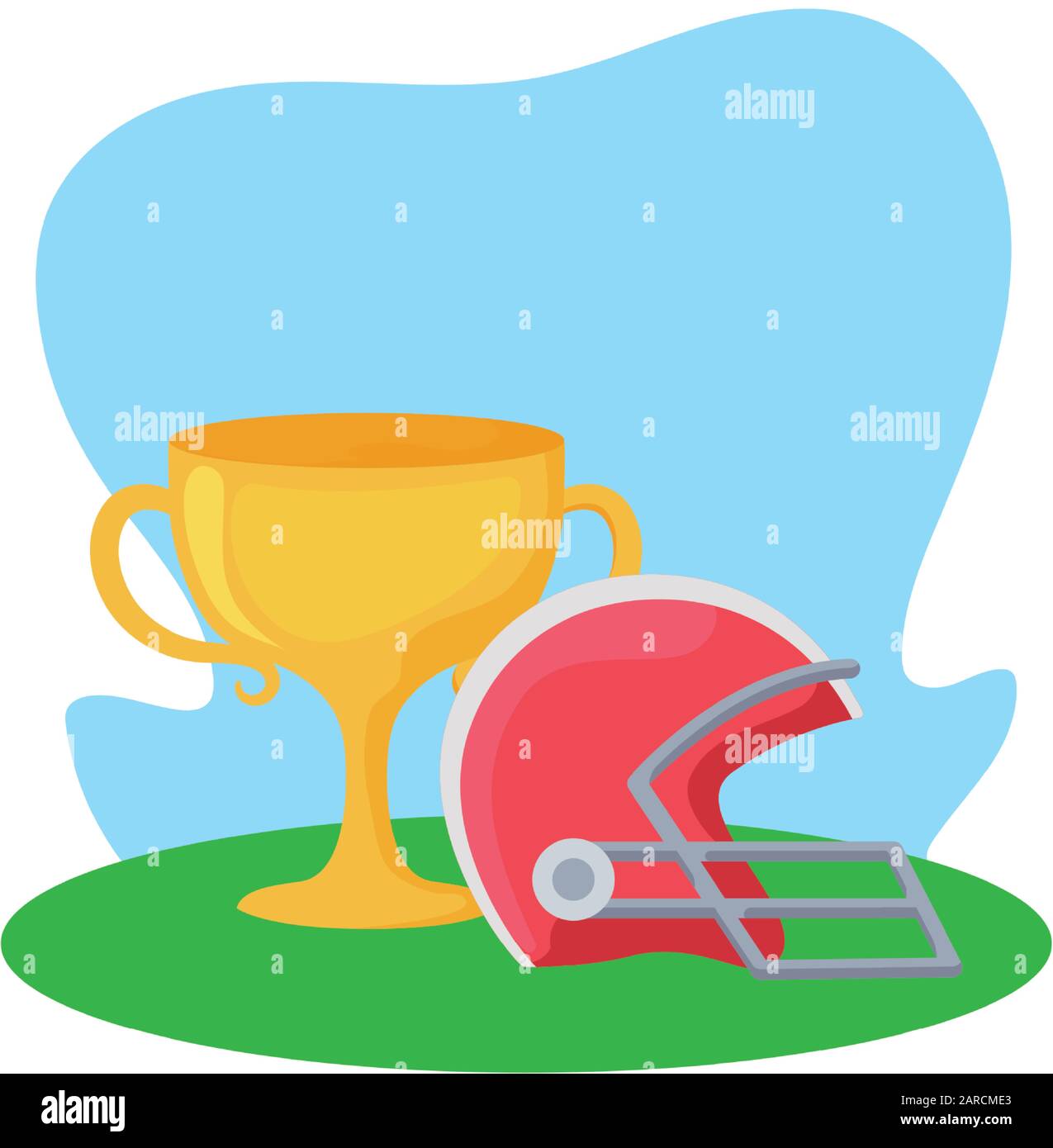 Helmet and trophy design, American football super bowl sport hobby ...