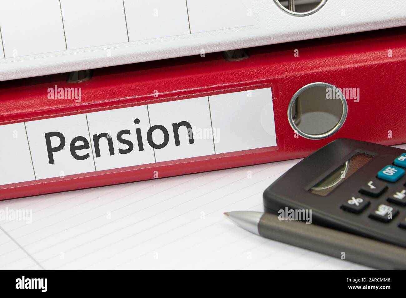 File folder for pension, retirement benefits Stock Photo - Alamy