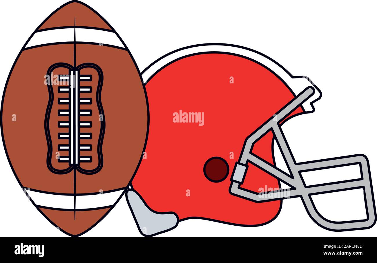 Helmet and ball design, American football super bowl sport hobby ...