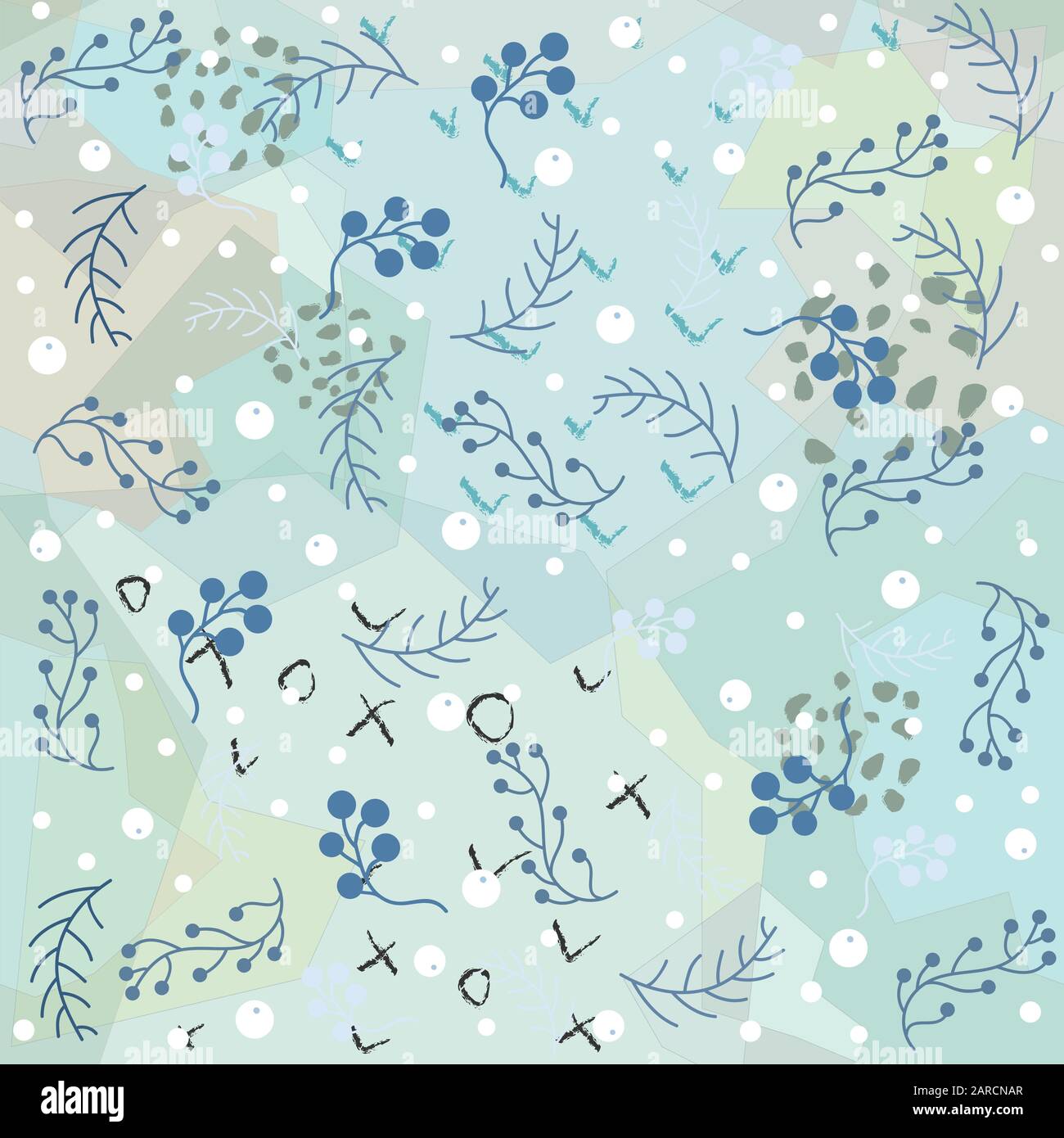 Winter Seamless Pattern with berries on subtle background. vector ...