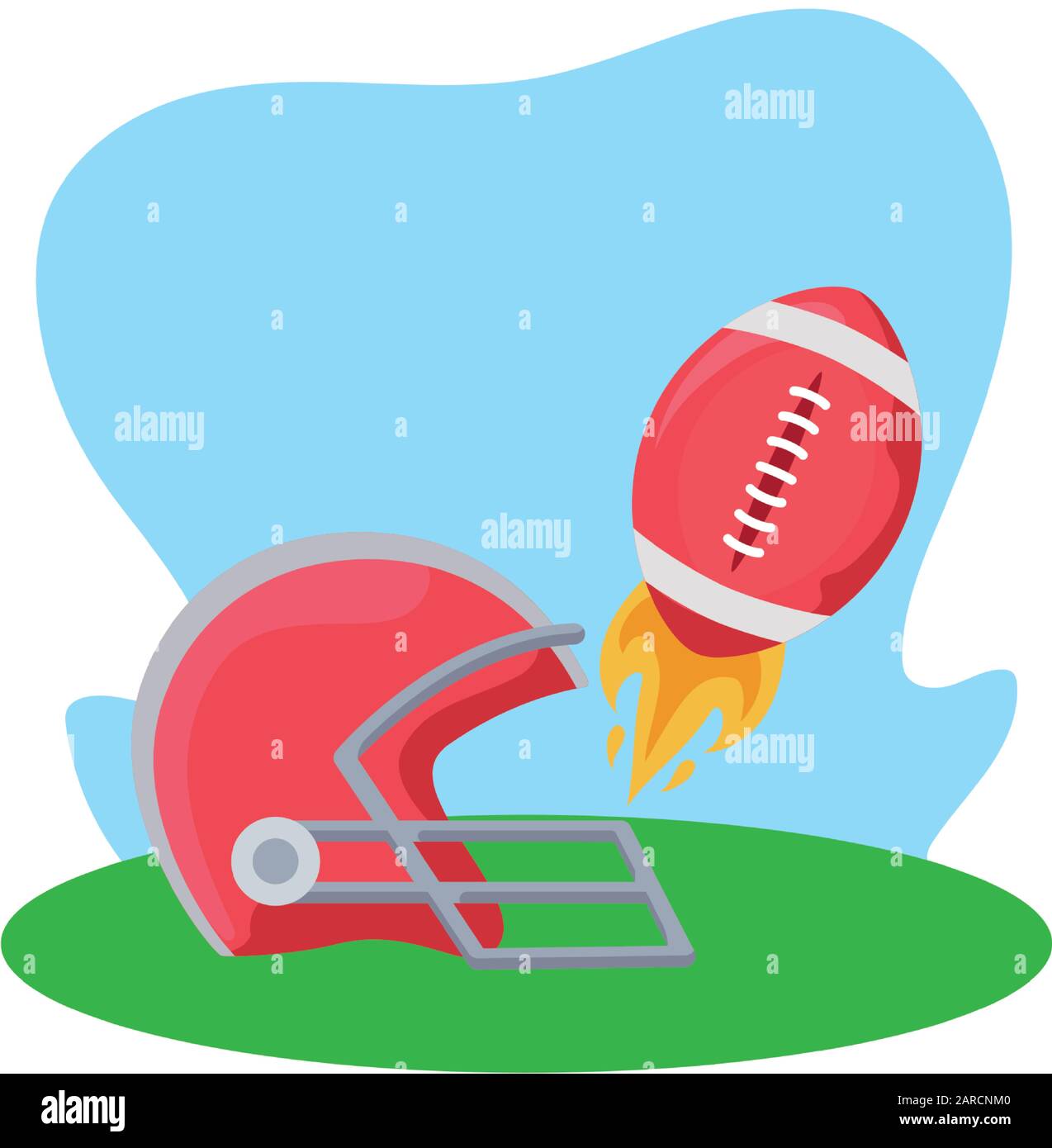 Helmet and ball design, American football super bowl sport hobby ...