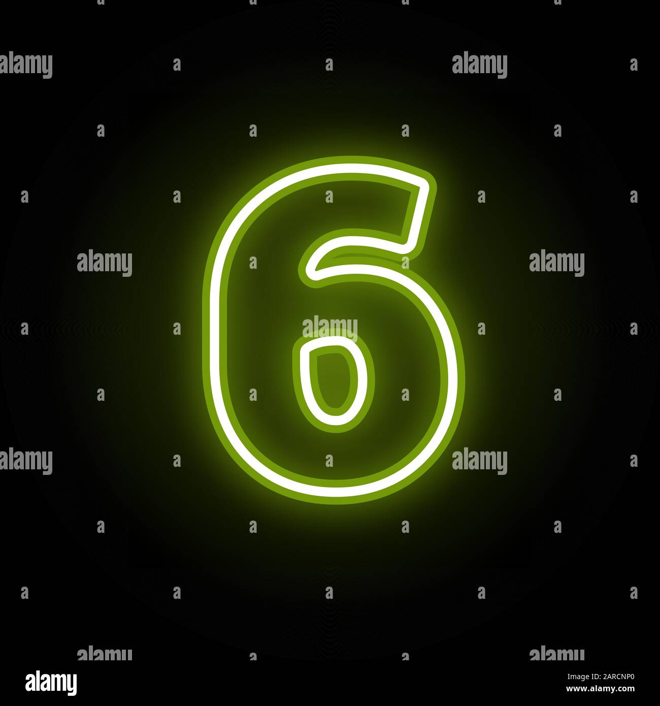 Neon number 6 on black Stock Vector Image & Art - Alamy