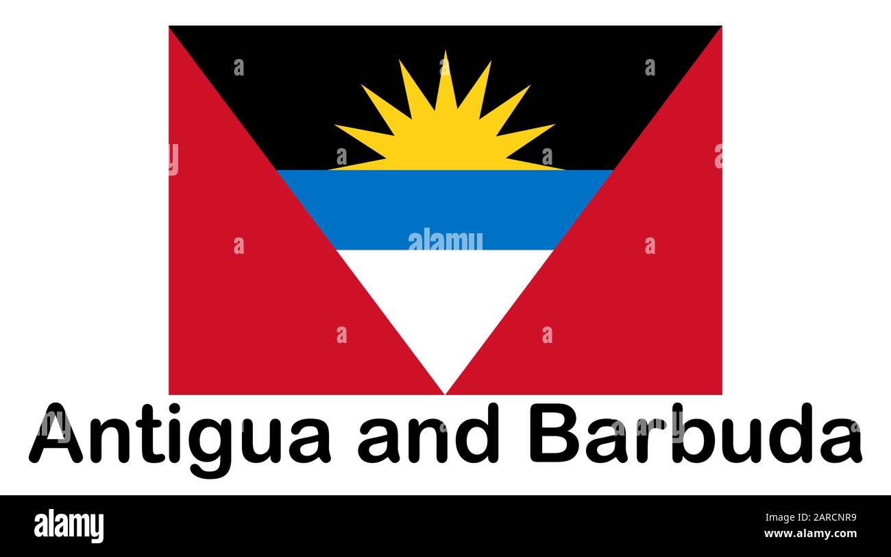 Antigua and Barbuda flag. official colors and proportion correctly ...