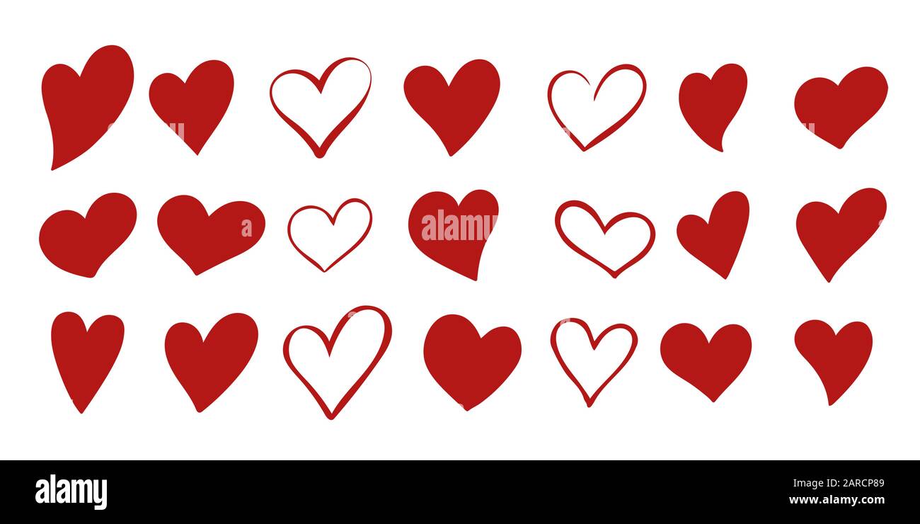 Set of red hearts Stock Vector Image & Art - Alamy