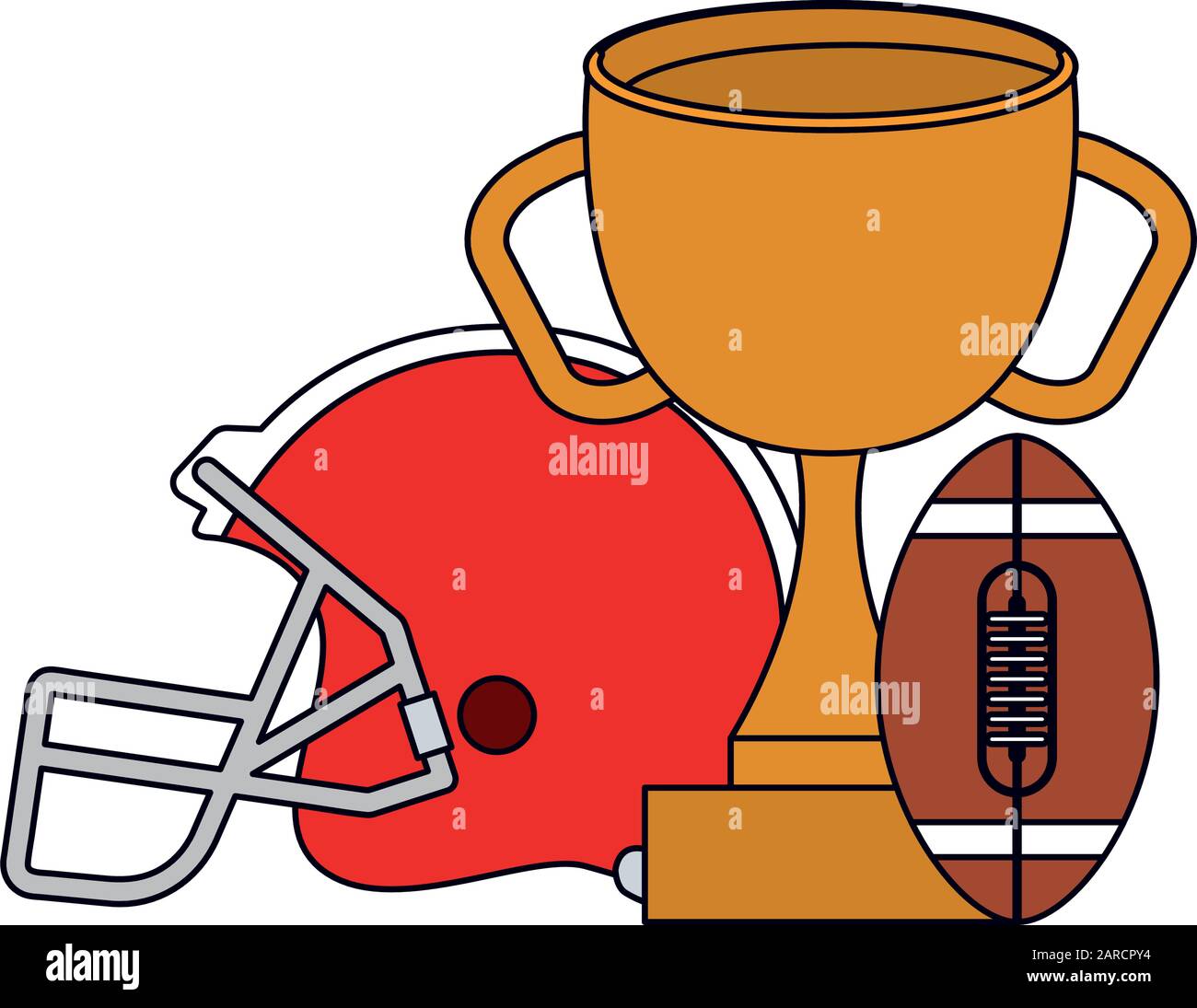 Helmet ball and trophy design, American football super bowl sport hobby ...