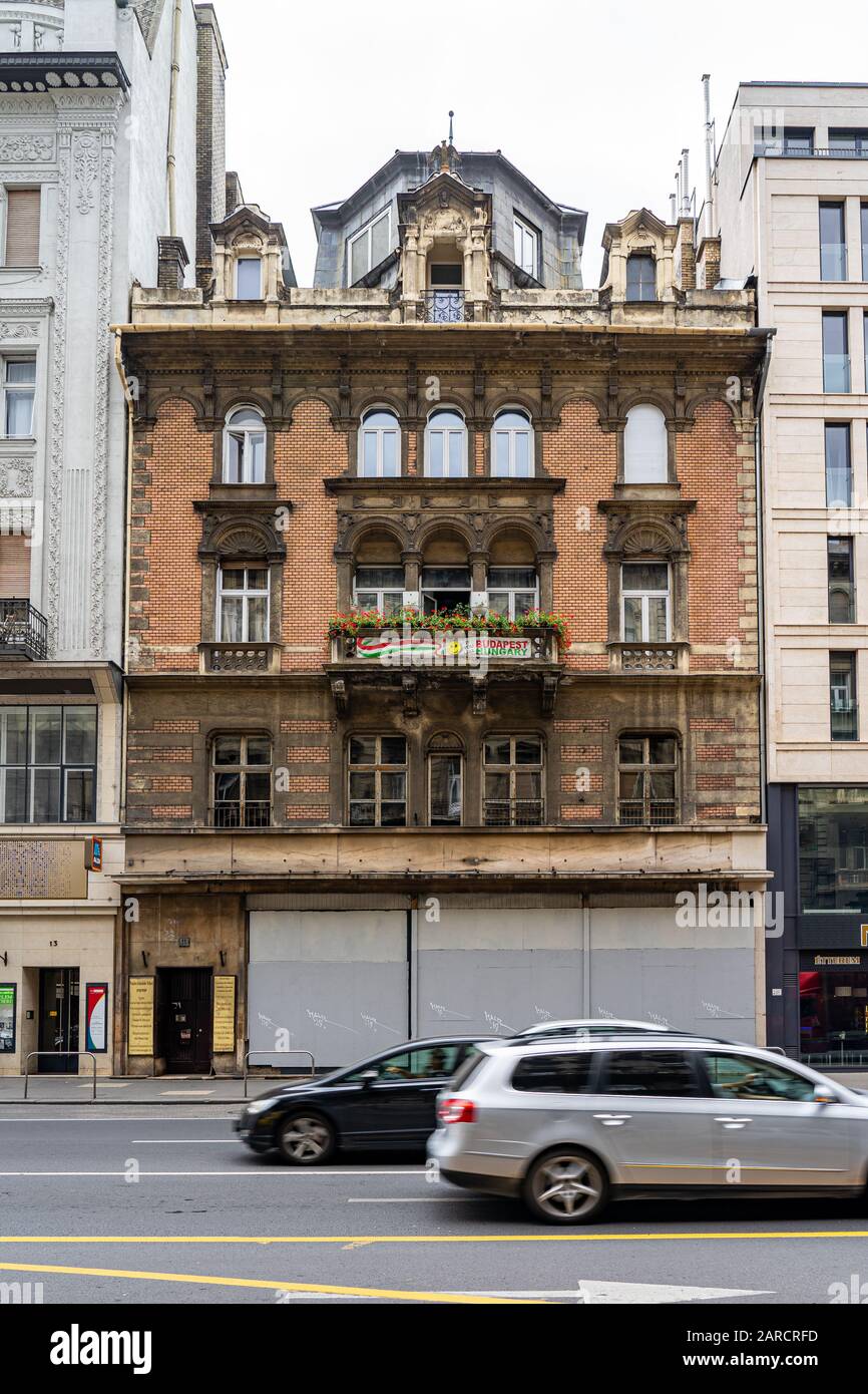 Building street old Pest district in Budapest, Hungary Stock Photo - Alamy