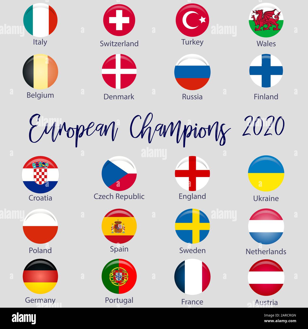 Flags of countries participating in the European Football Championship ...