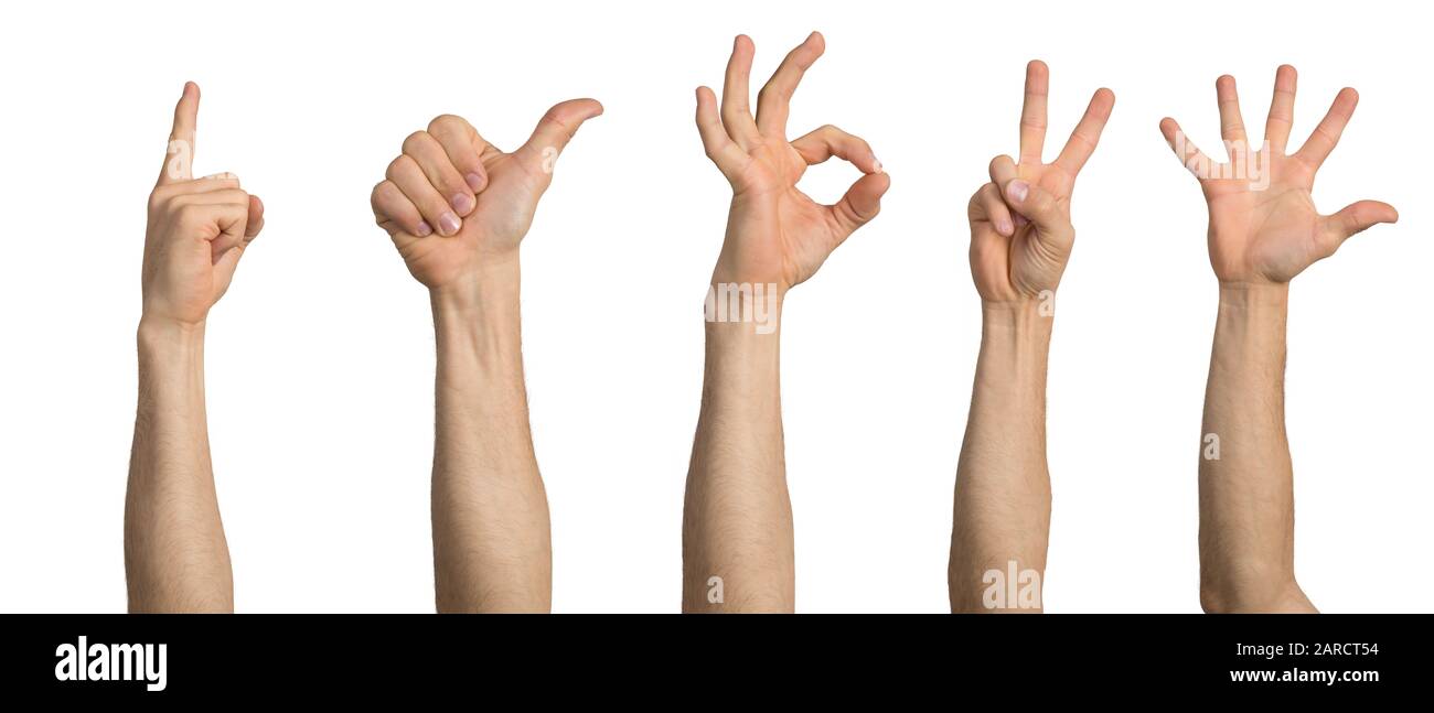 Set various hand gestures hi-res stock photography and images - Alamy