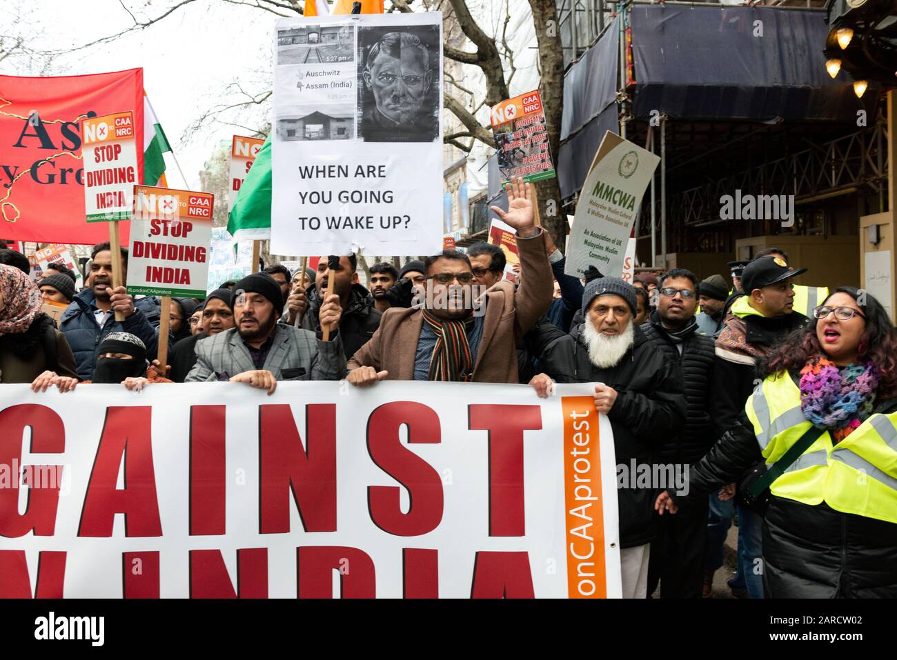 Protesters gather outside indian high hi-res stock photography and ...