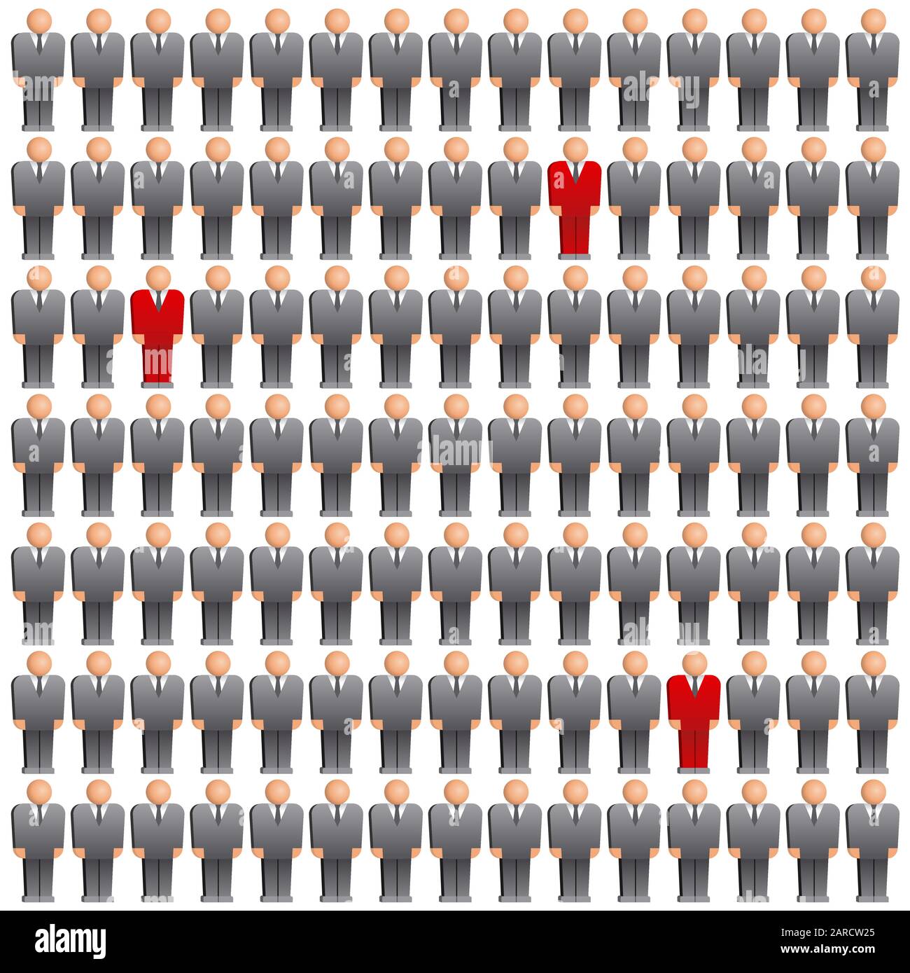 Crowd of business people. Search and selection of leader or the target ...