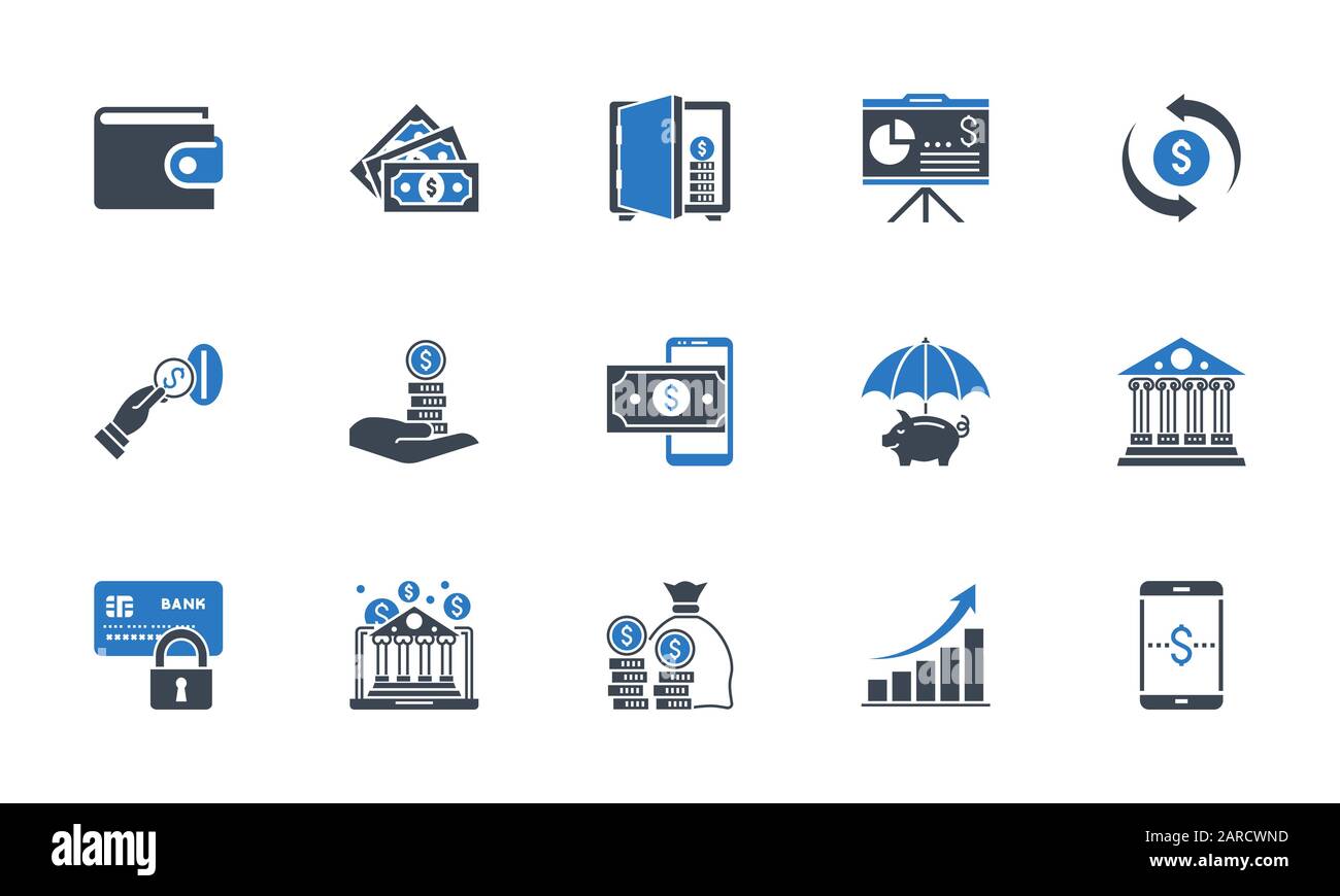 Finance banking color linear Cut Out Stock Images & Pictures - Alamy