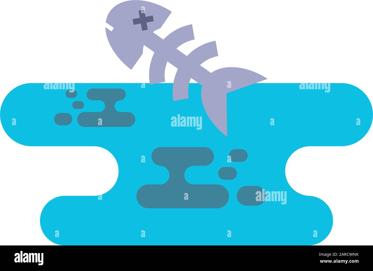 Water pollution dead fish Stock Vector Images - Alamy