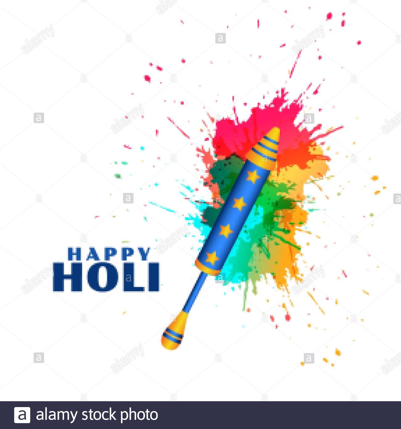 Vector Holi Pichkari Design Illustration High Resolution Stock ...
