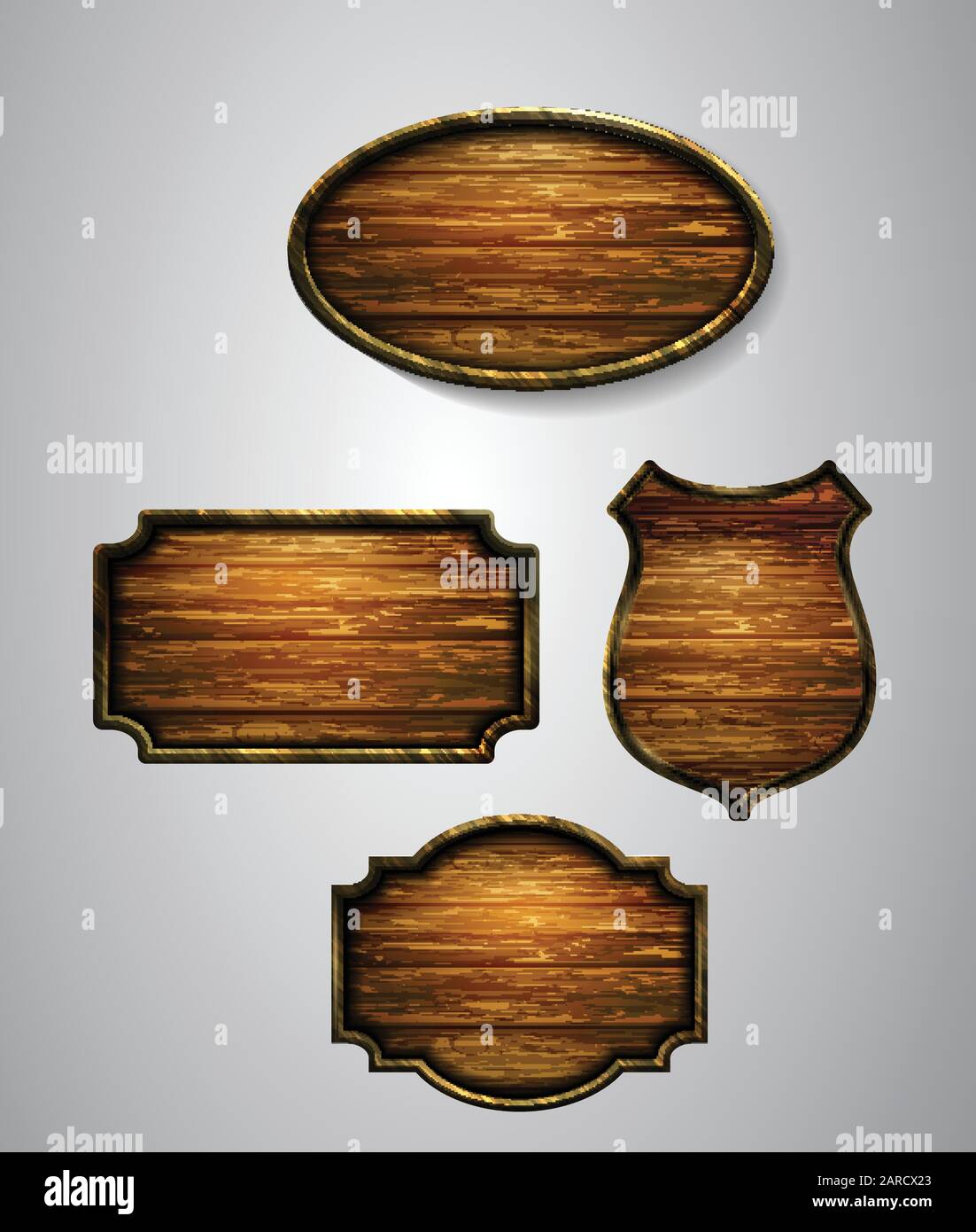 Vector realistic illustration of wooden signboard Stock Vector Image ...