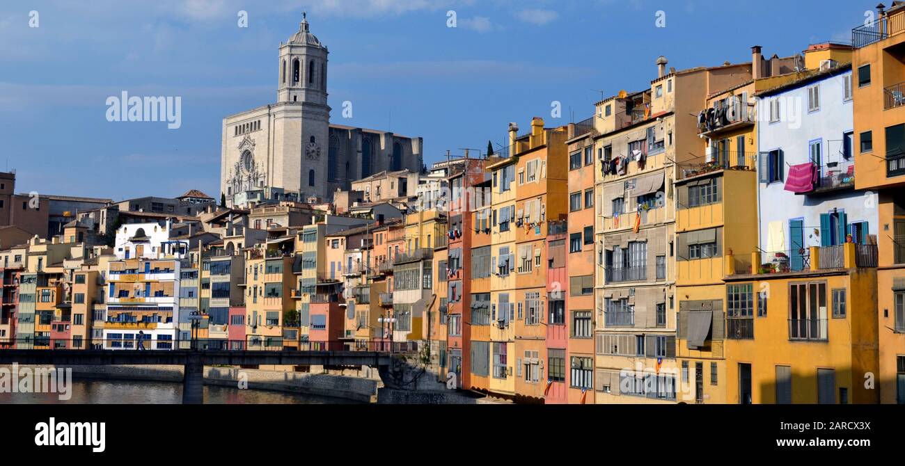 Urban environment with river Ter in Spain Barcelona Europe Stock Photo ...