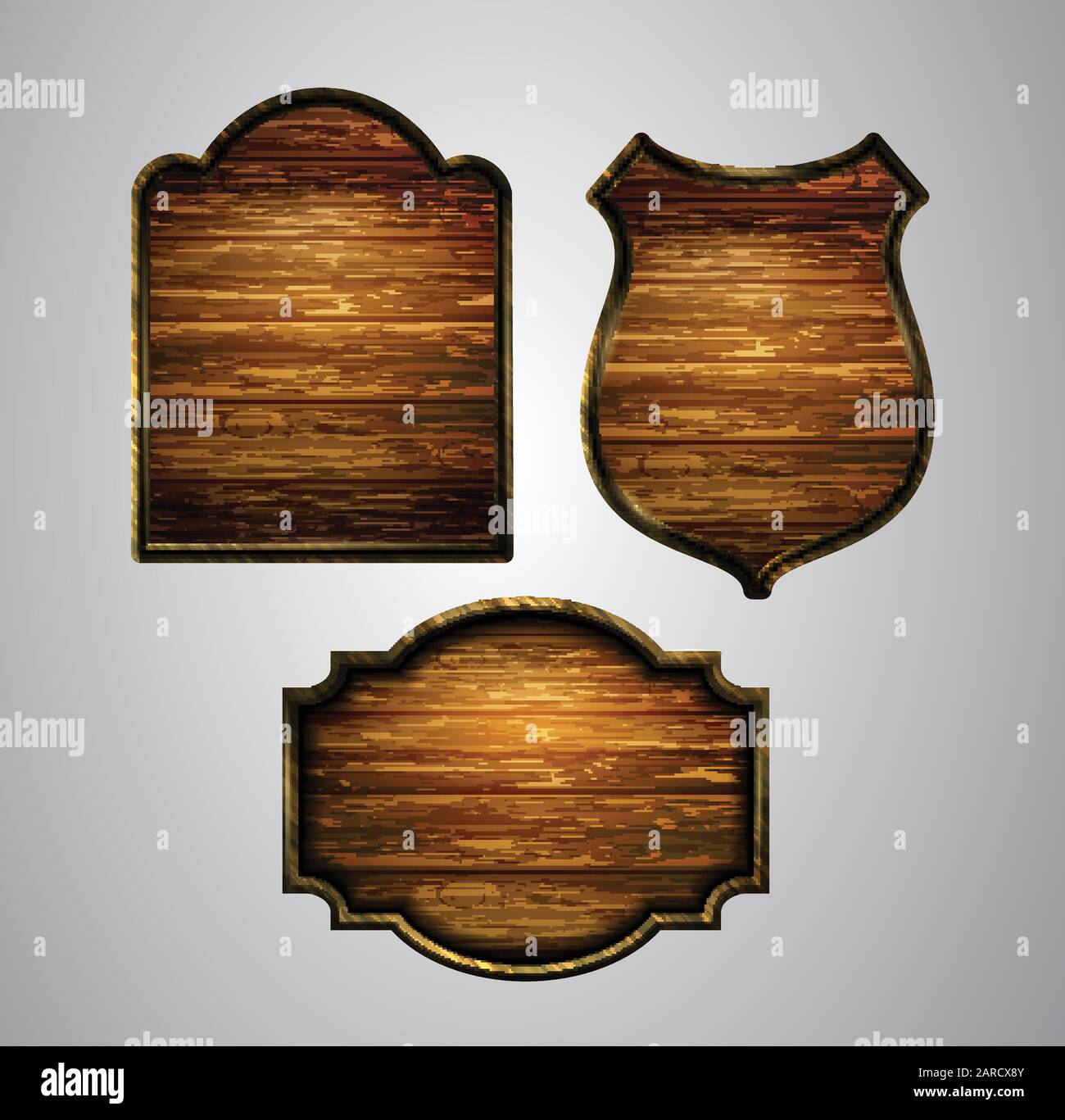 Vector realistic illustration of wooden signboard Stock Vector Image ...