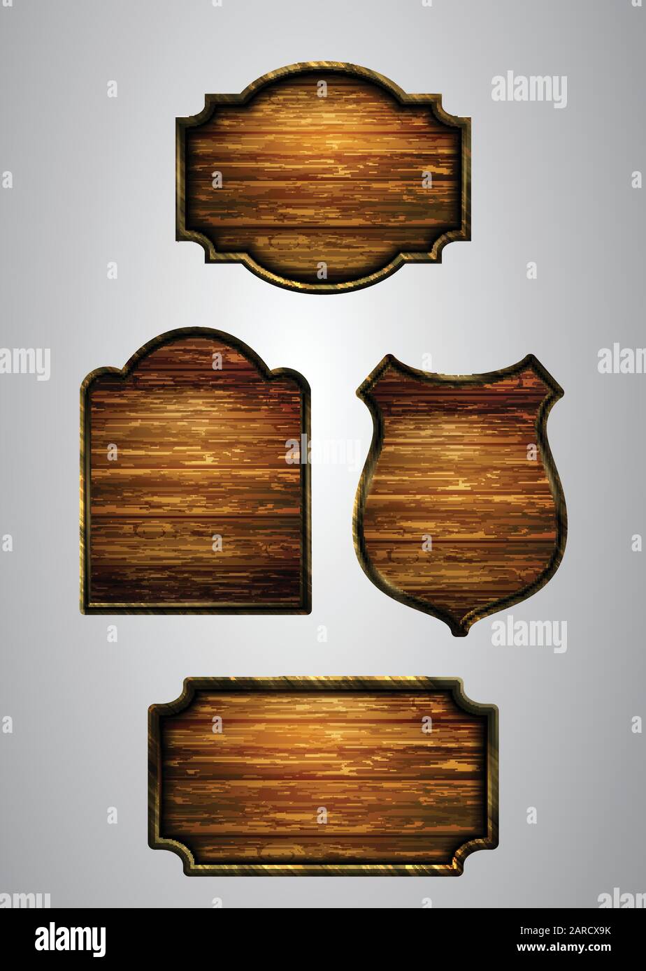 Vector realistic illustration of wooden signboard Stock Vector Image ...