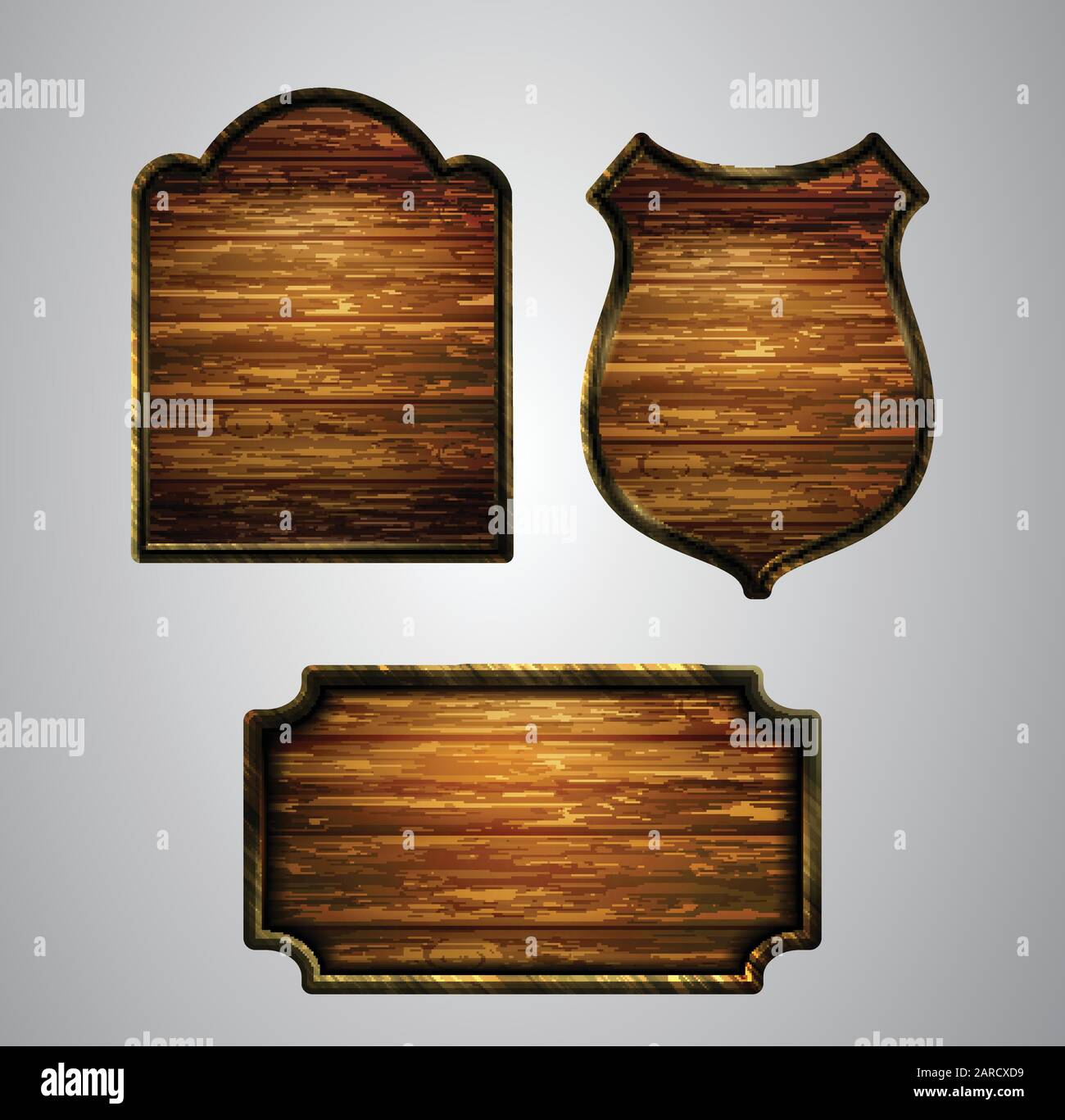 Vector realistic illustration of wooden signboard Stock Vector Image ...