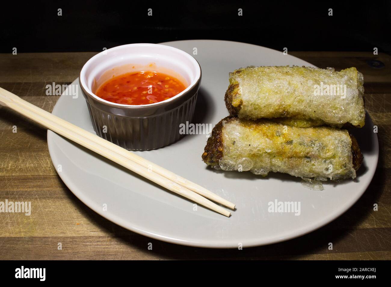 Closeup of vietnamese spring rolls in rice paper, Traditional ...