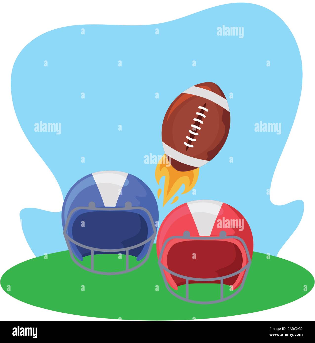 Helmets and ball design, American football super bowl sport hobby ...