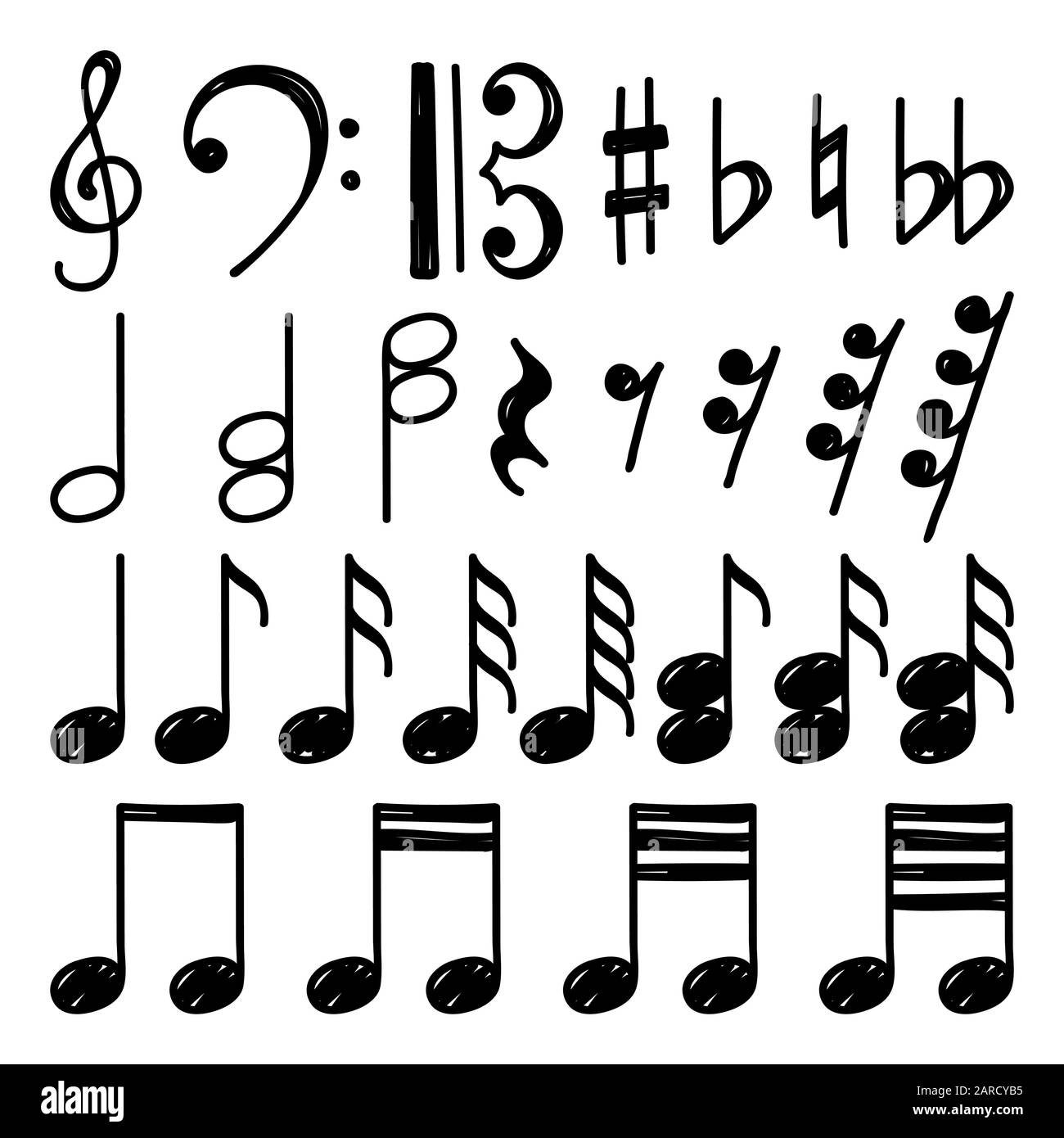 Music note design element in doodle style Stock Vector Image & Art - Alamy