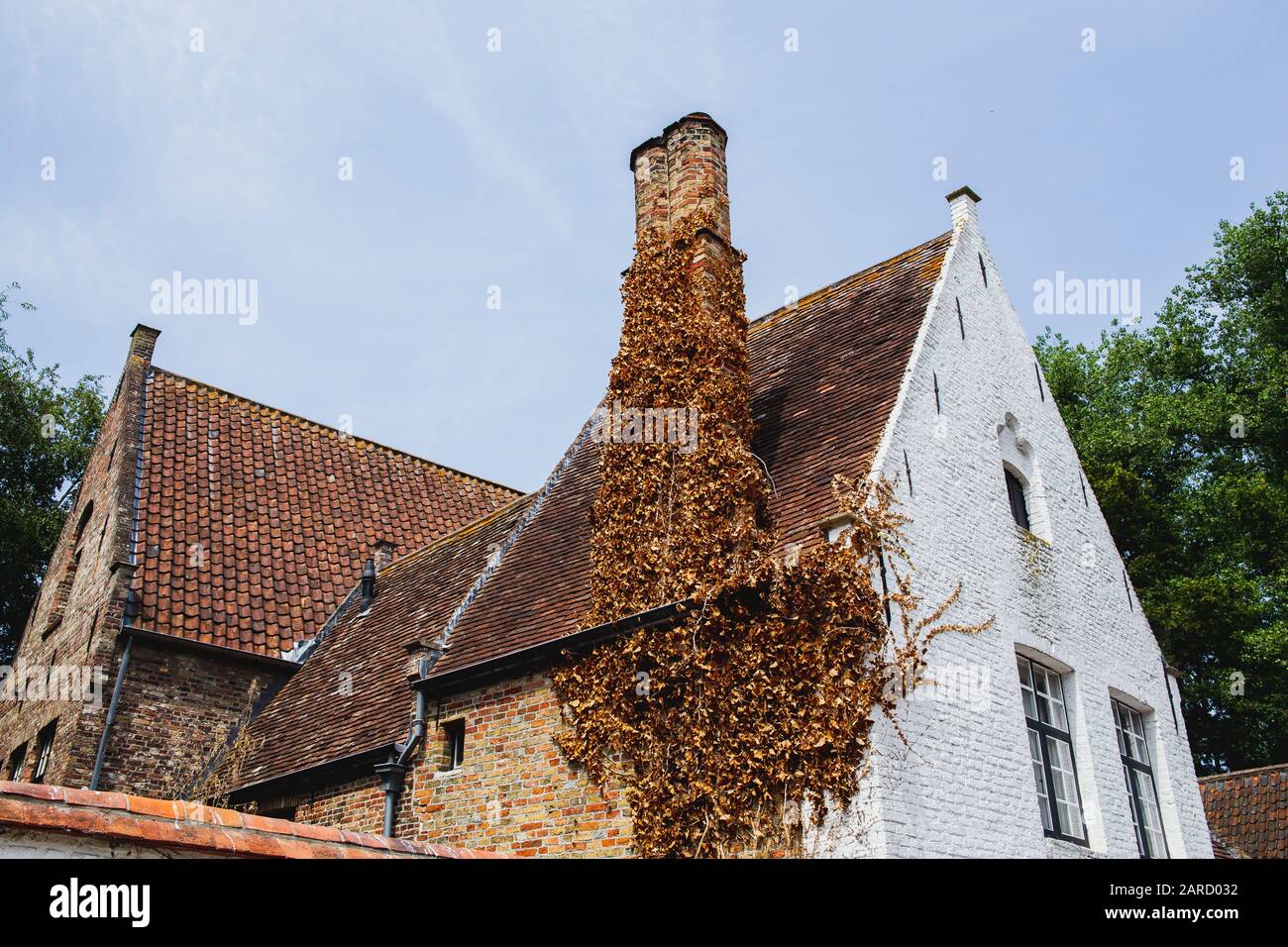 Old European Rooftop in Bruges, Belgium Stock Photo - Alamy
