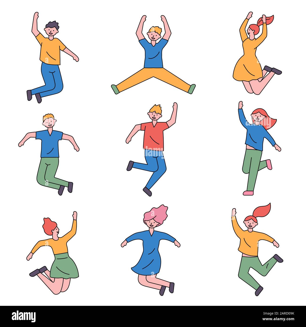 People are jumping with excitement and happiness Stock Vector Image ...