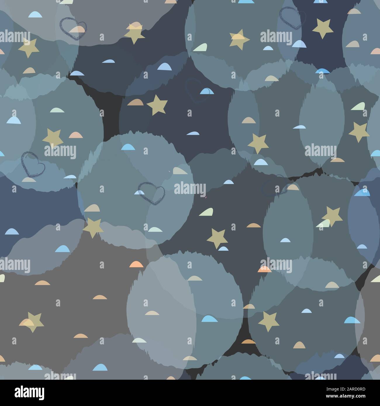 Seamless small hill pattern on black. Repeating background. Vector ...