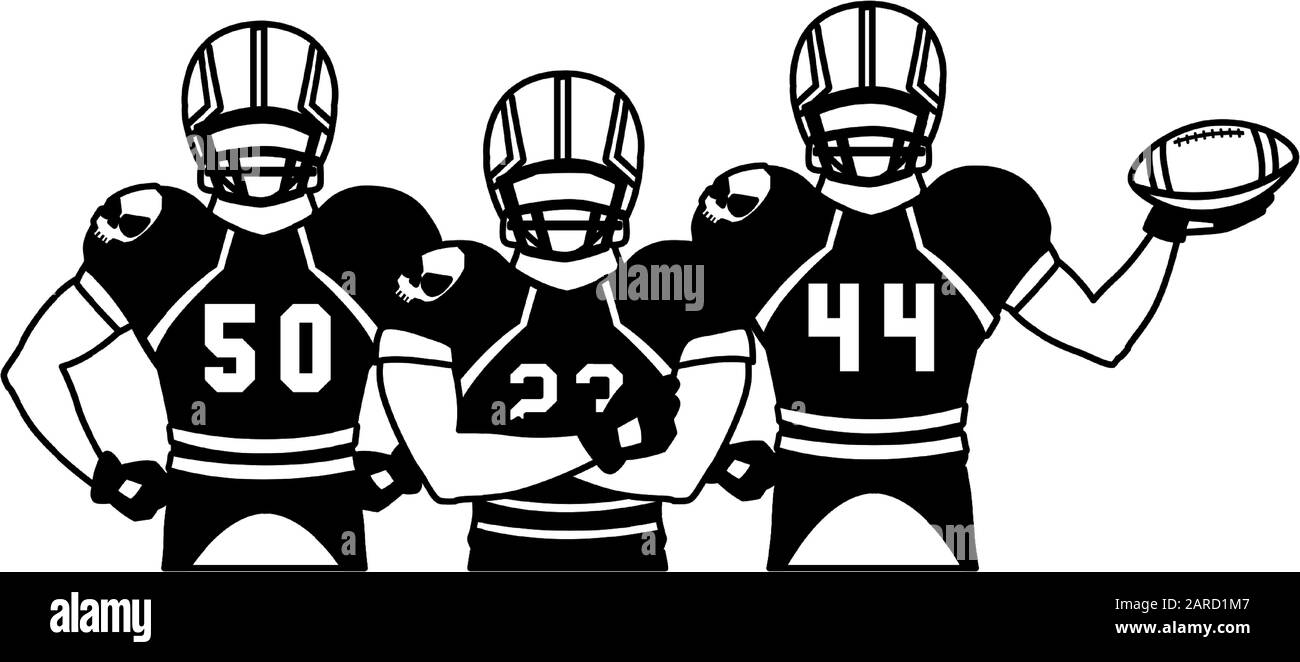 team of players american football , sportsmen with uniform vector ...