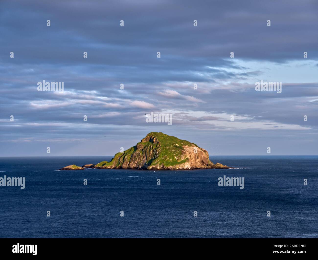 Eine einsame Insel mit dem Namen Skrúður im Osten Islands. Ein ...