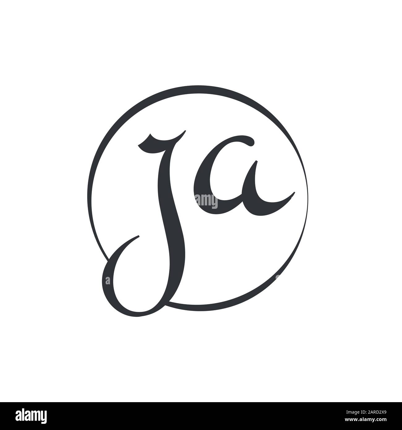 letter JA Logo Design Vector Template. Initial Linked Letter Design JA ...