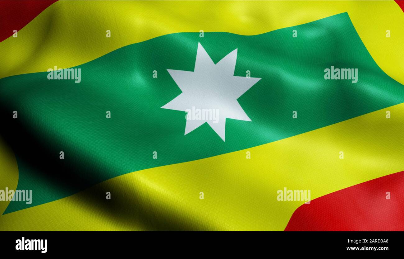 3D Waving Colombia City Flag of Cartagena Closeup View Stock Photo - Alamy