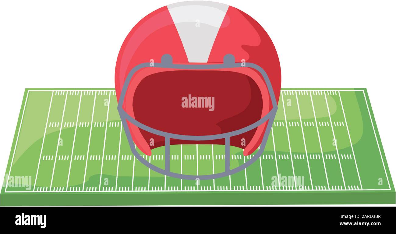 Helmet over field design, American football super bowl sport hobby ...