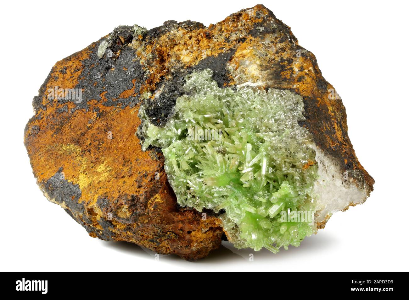pyromorphite from Daoping Mine, China isolated on white background ...